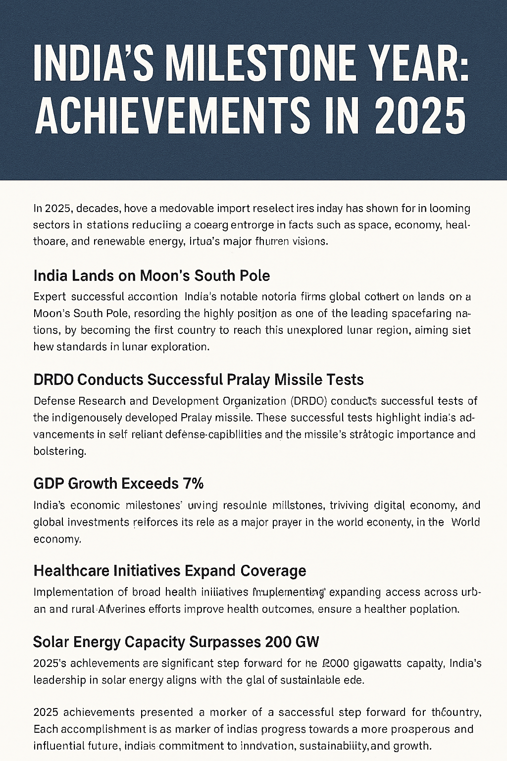 India Achievements 2025: A Historic Year Of Progress And Pride
